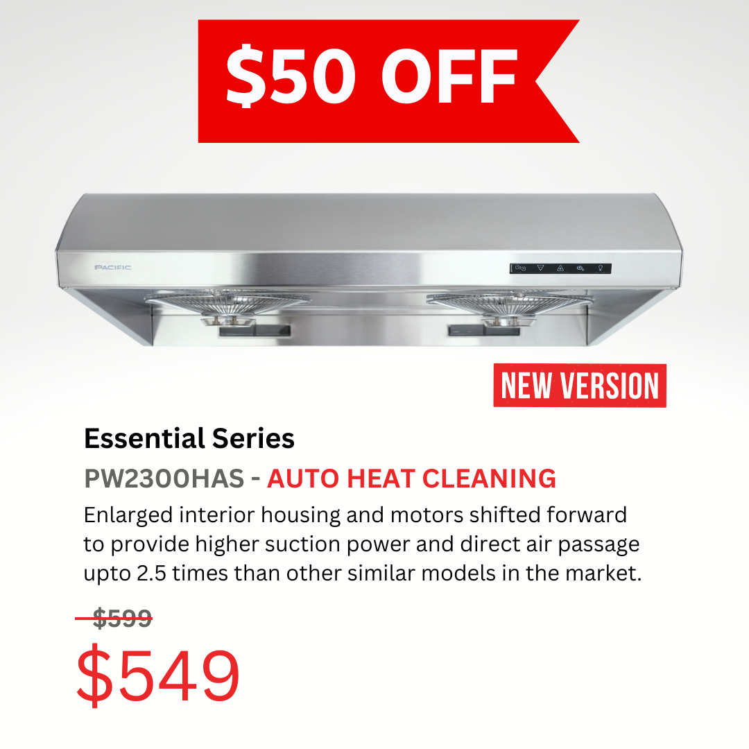 Essential PW 2300HAS CFM 900 Ducted Under Cabinet Range Hood (30 ...