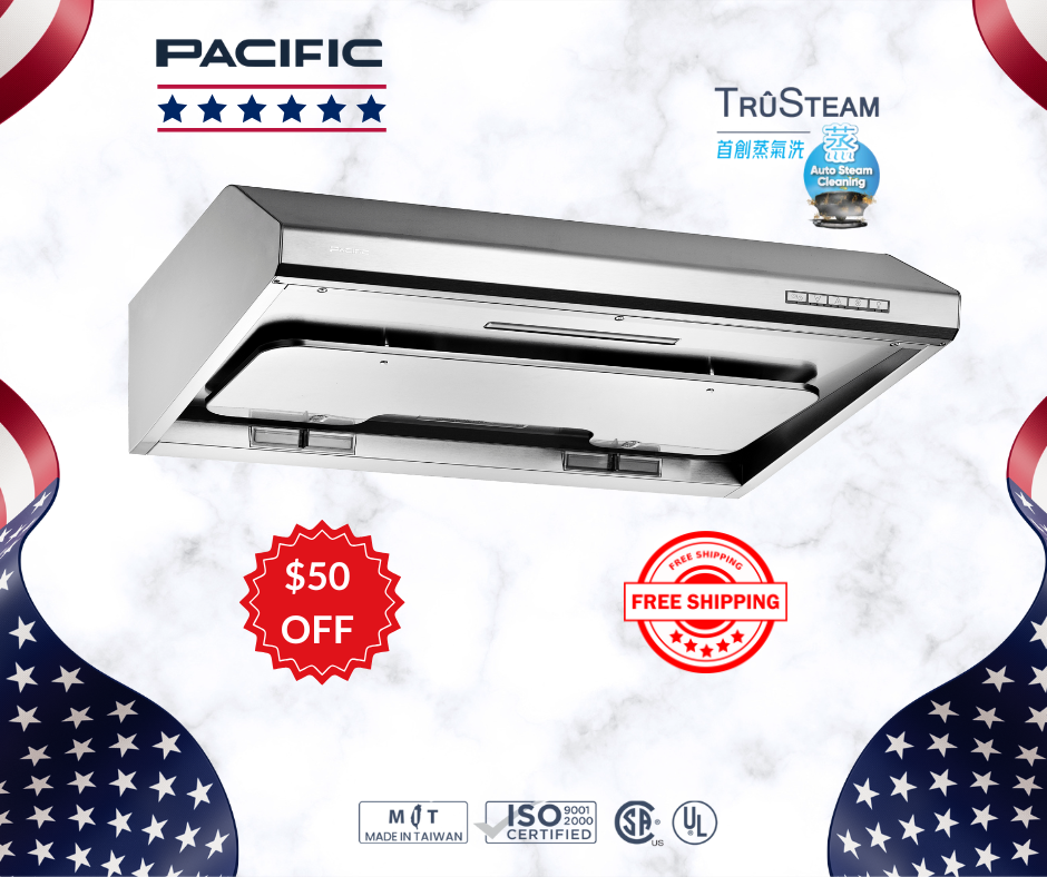Pacific 30” Under Cabinet Range Hood | Self Clean Ventilation